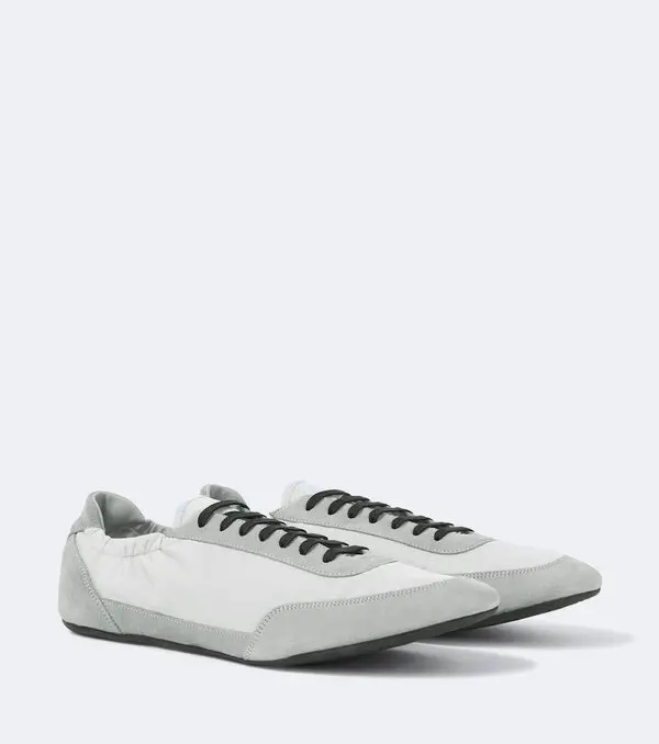 Prada Collapse Re-nylon And Suede Sneakers - Grey