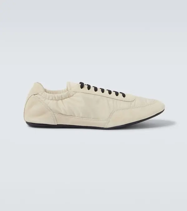 Prada Collapse Re-nylon And Suede Sneakers - White