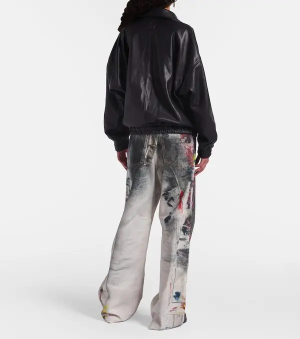 Acne Studios Logo Leather Jacket - Black