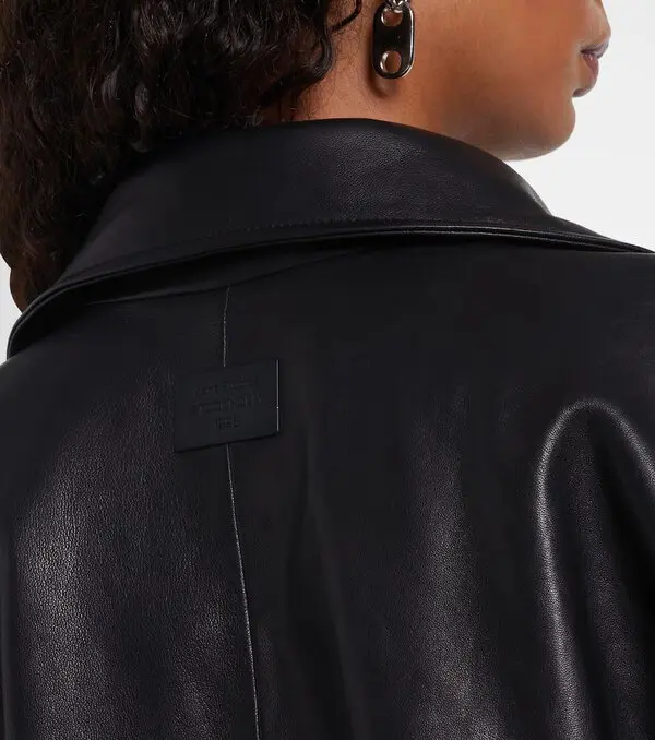 Acne Studios Logo Leather Jacket - Black