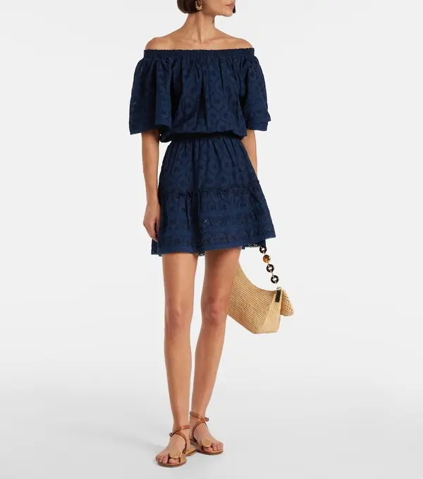 Melissa Odabash Micha Broderie Anglaise Cotton Mini Dress
