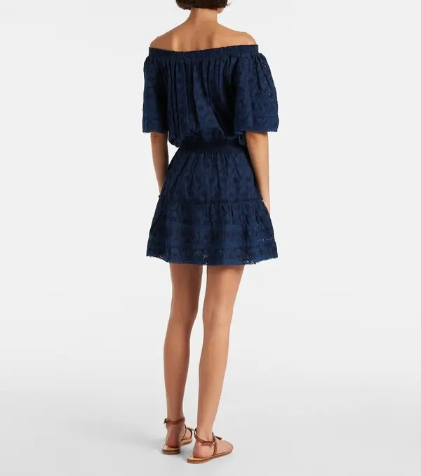 Melissa Odabash Micha Broderie Anglaise Cotton Mini Dress