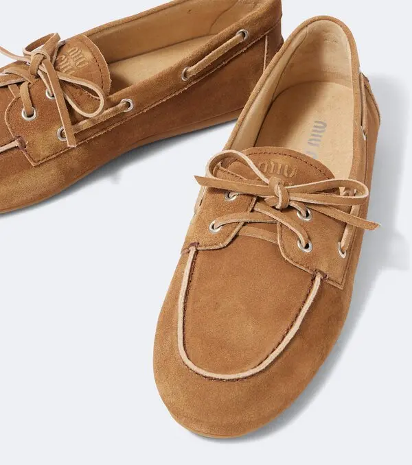Miu Miu Suede Boat Shoes