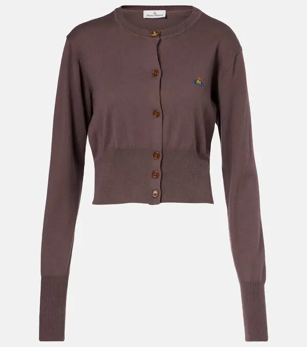 VIVIENNE WESTWOOD Orb Cotton And Cashmere Cardigan - Brown