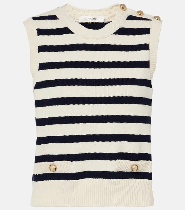 FRAME The Harbor Cotton-blend Sweater Vest - Blue