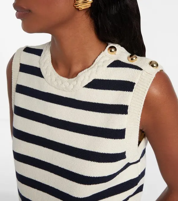 FRAME The Harbor Cotton-blend Sweater Vest - Blue