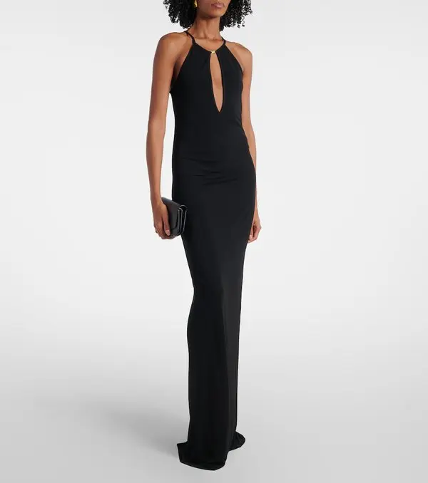 TOM FORD Cutout Halterneck Gown - Black