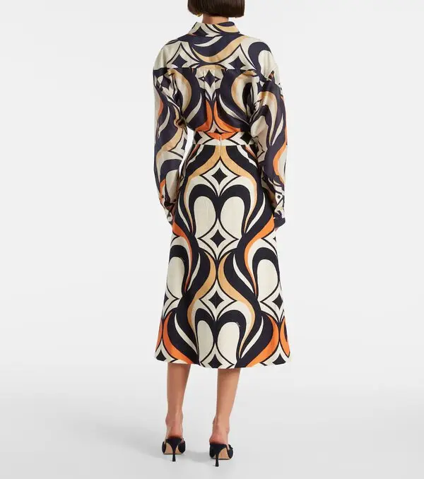 La DoubleJ Baia Jive Cotton Midi Skirt - Multicoloured