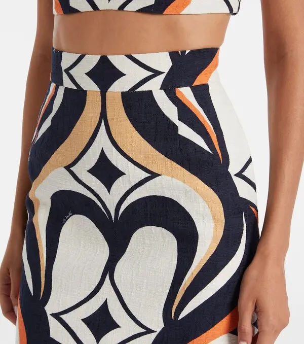 La DoubleJ Baia Jive Cotton Midi Skirt - Multicoloured