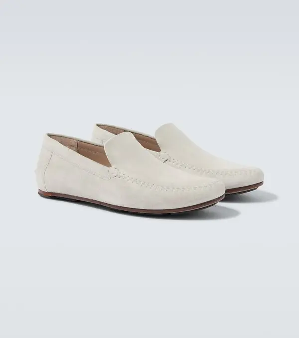 Manolo Blahnik Alder Suede Loafers - Grey