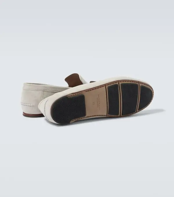 Manolo Blahnik Alder Suede Loafers - Grey