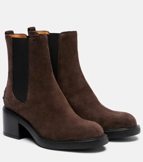 TOD'S 60 Suede Chelsea Boots - Brown