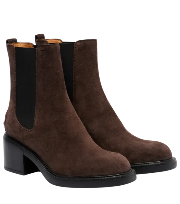 TOD'S 60 Suede Chelsea Boots - Brown
