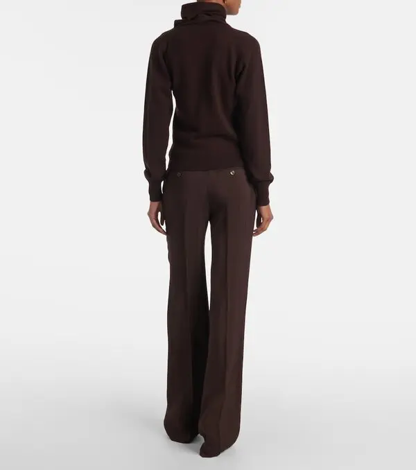 TOM FORD Cashmere Cotton Turtleneck Sweater - Brown