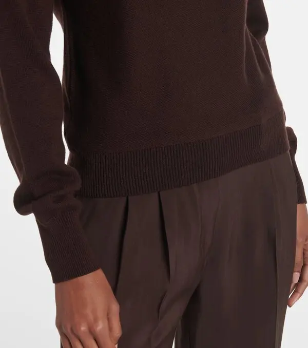 TOM FORD Cashmere Cotton Turtleneck Sweater - Brown