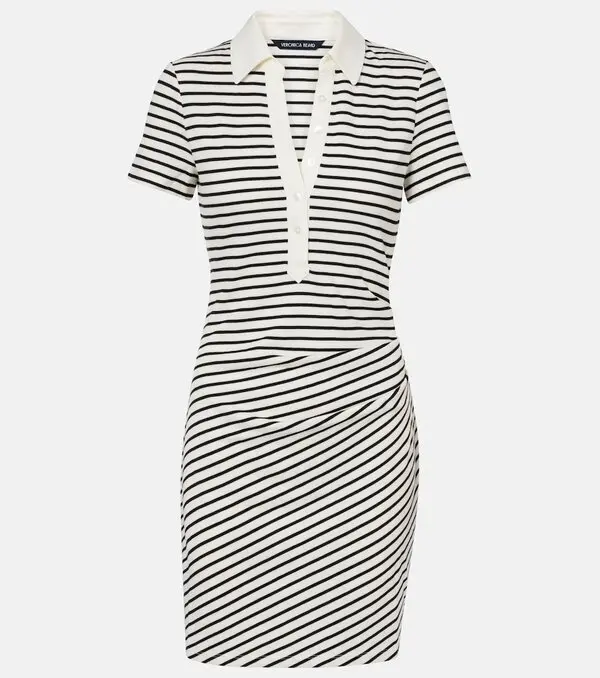 Veronica Beard Lanier Striped Minidress - White