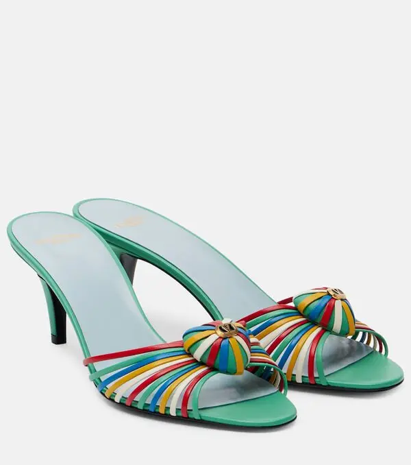 Valentino Garavani Sandal Royal Vlogo 65 Leather Mules - Multicoloured
