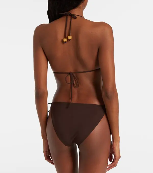 Tory Burch Beaded Bikini Bottoms - Brown
