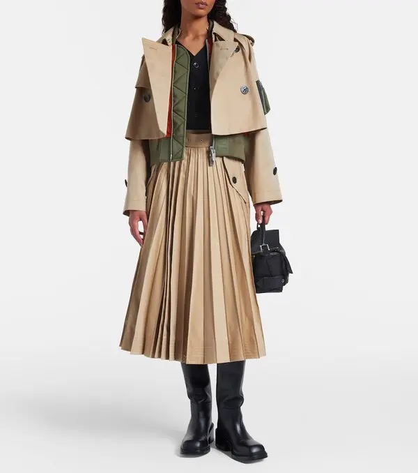 Sacai Cotton-blend Gabardine And Twill Jacket - Beige