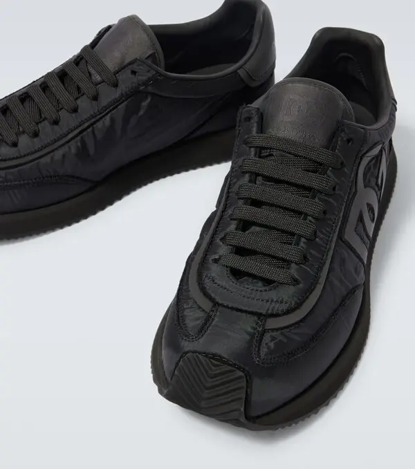 Dolce & Gabbana Leather-trimmed Canvas Sneakers - Black