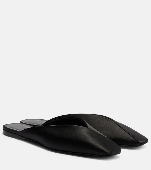 Max Mara Satin Mules - Black