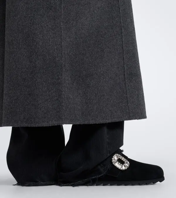 ROGER VIVIER Slidy Viv' Suede Mules - Black