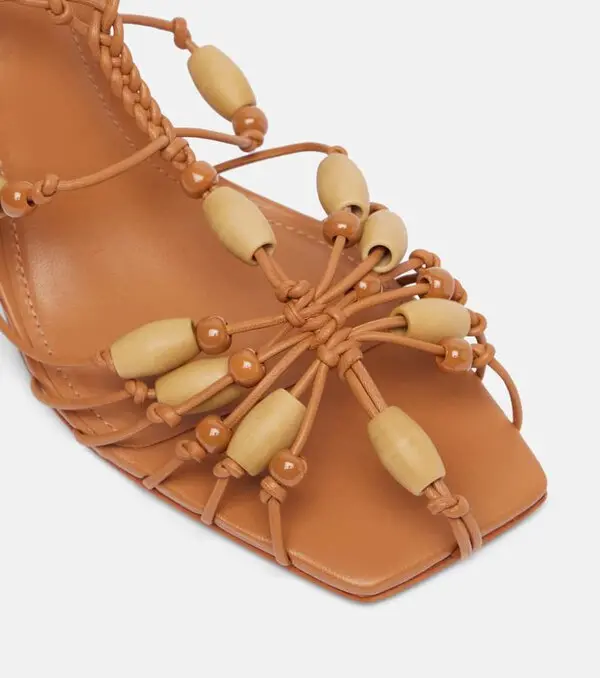 Farm Rio Beaded Leather Sandals