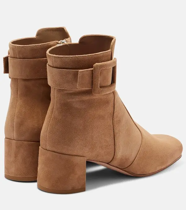ROGER VIVIER Très Vivier Polly 45 Leather Ankle Boots - Brown
