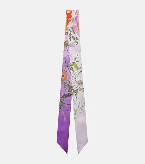 Gucci Floral Silk Twill Scarf - Multicoloured