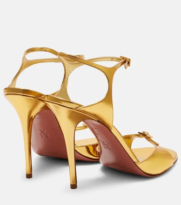 Amina Muaddi Adut 105 Metallic Leather Sandals