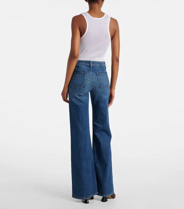 NILI LOTAN Florence Mid-rise Flared Jeans - Blue