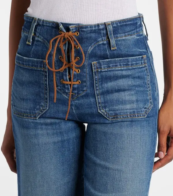 NILI LOTAN Florence Mid-rise Flared Jeans - Blue