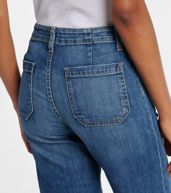NILI LOTAN Florence Mid-rise Flared Jeans - Blue