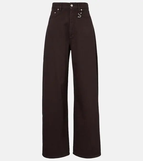 Sportmax Siamese Mid-rise Wide-leg Jeans - Brown