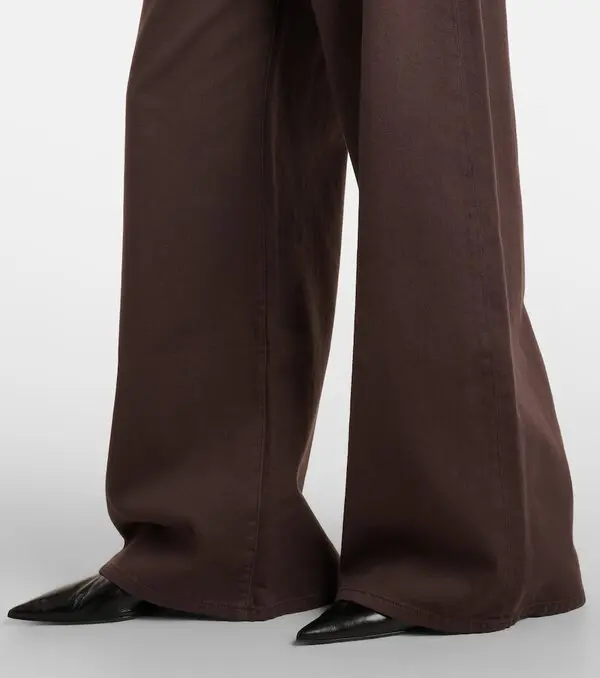 Sportmax Siamese Mid-rise Wide-leg Jeans - Brown