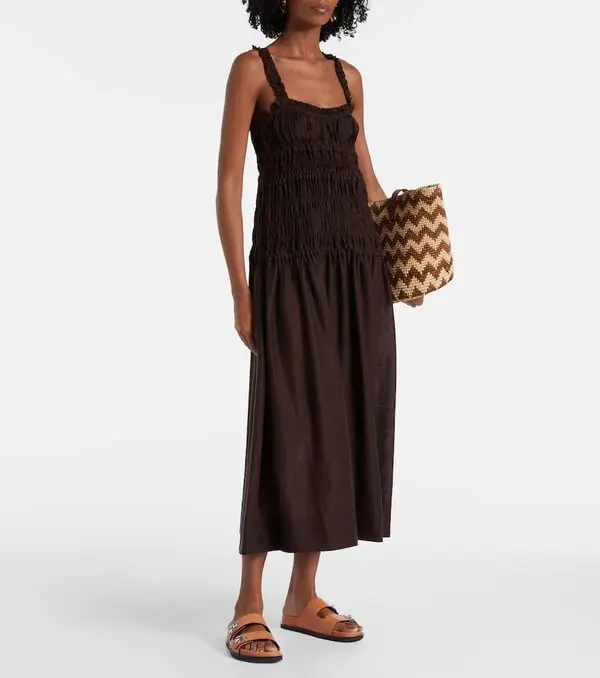 Tory Burch Turnlock Leather Slides - Brown
