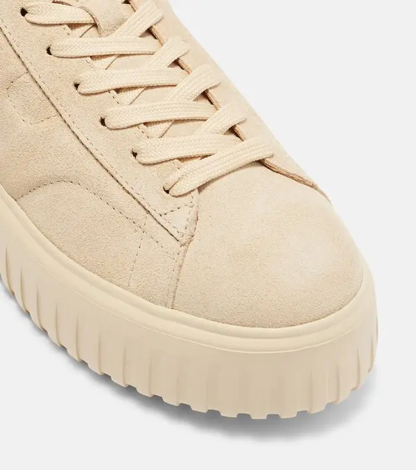 Hogan H-stripes Suede Platform Sneakers - Beige