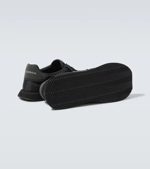 Dolce & Gabbana Leather-trimmed Canvas Sneakers - Black