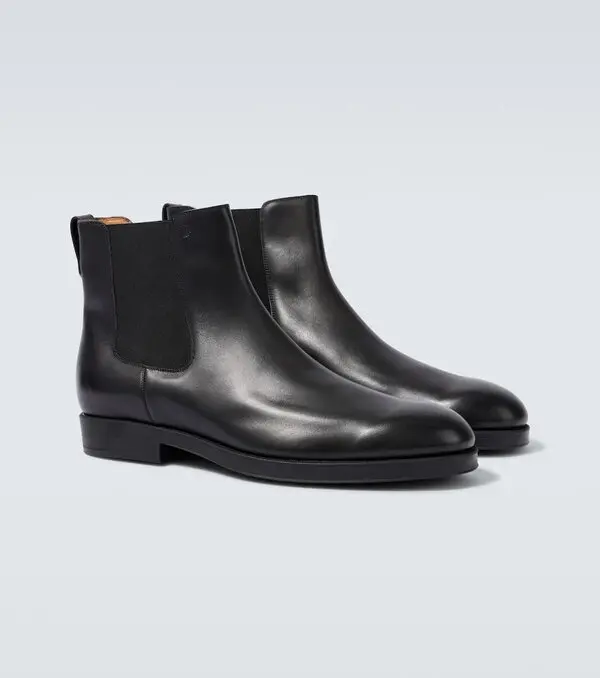 TOD'S Leather Chelsea Boots - Black