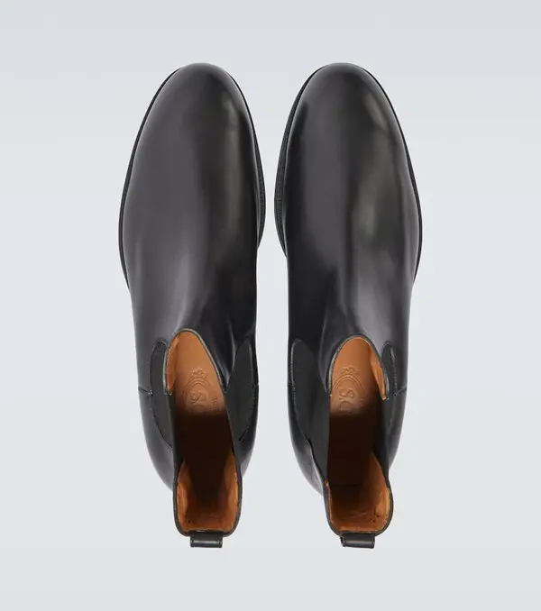 TOD'S Leather Chelsea Boots - Black