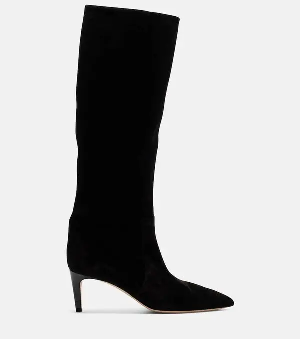 Paris Texas Suede Knee-high Boots - Black