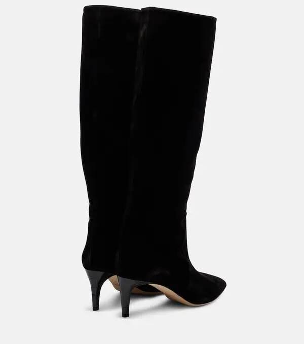 Paris Texas Suede Knee-high Boots - Black