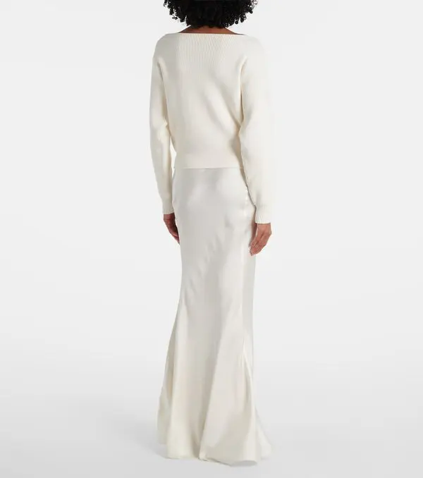 Victoria Beckham Cotton And Silk-blend Sweater