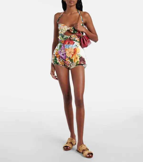 Dolce & Gabbana Floral Cotton Poplin Shorts - Multicoloured