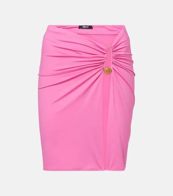 Versace Safety Pin Gathered Miniskirt - Pink