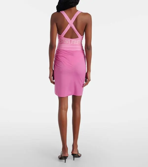 Versace Safety Pin Gathered Miniskirt