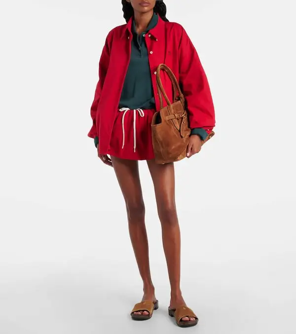 Miu Miu Gathered Cotton Poplin Miniskirt - Red
