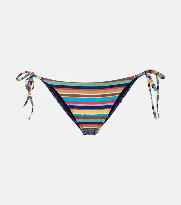 Staud Sisley Striped Low-rise Bikini Bottom - Multicoloured