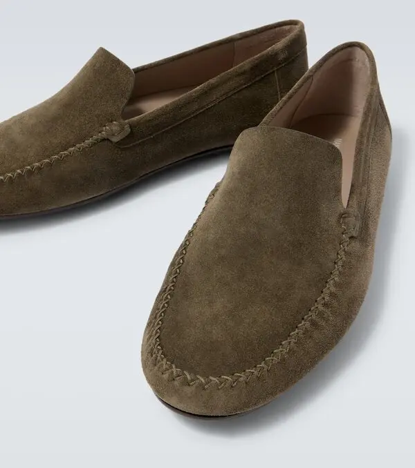 Manolo Blahnik Alder Suede Loafers - Green