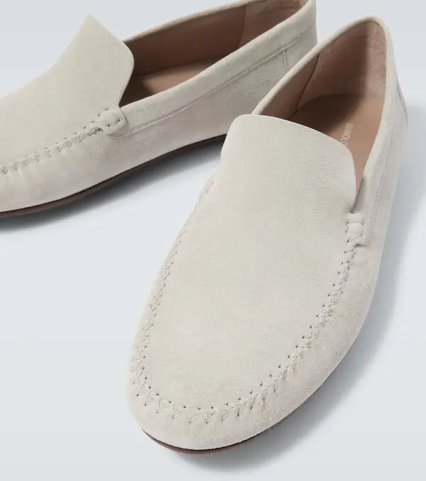 Manolo Blahnik Alder Suede Loafers - Grey